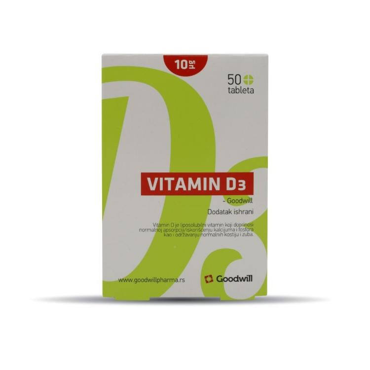 Goodwill vitamin D3 tableta A 50