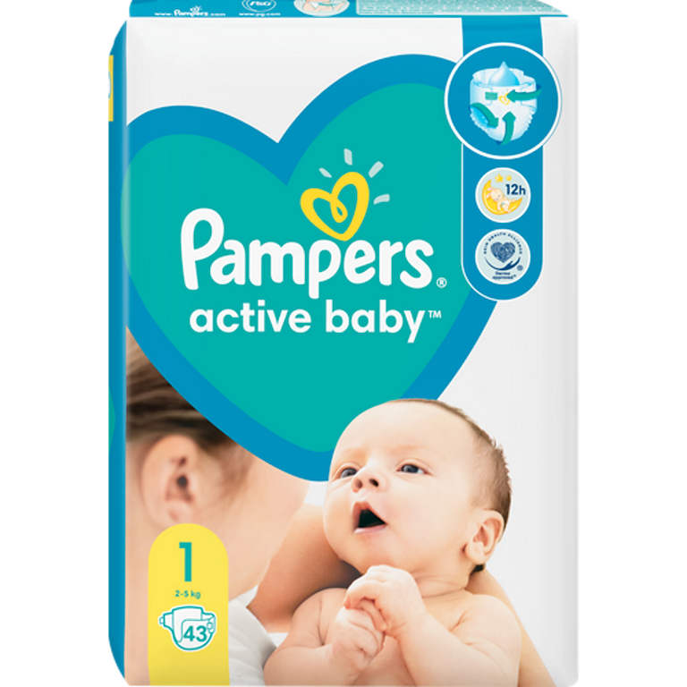 Pampers Active Baby 1 Newborn (2-5kg) A43