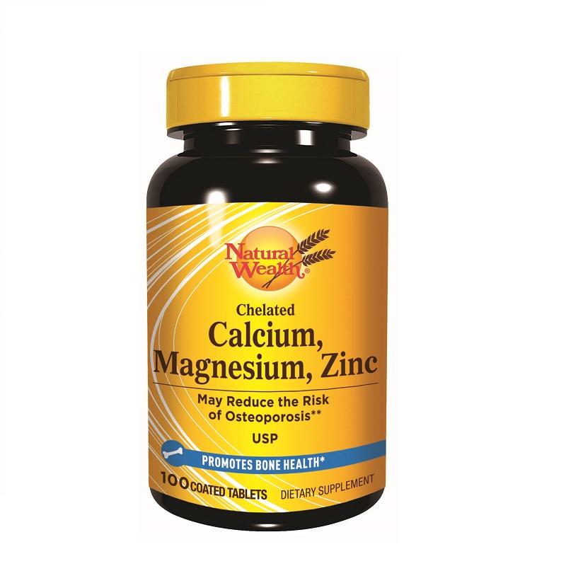 Natural Wealth Helirani kalcijum-magnezijum-cink, tablete A 100