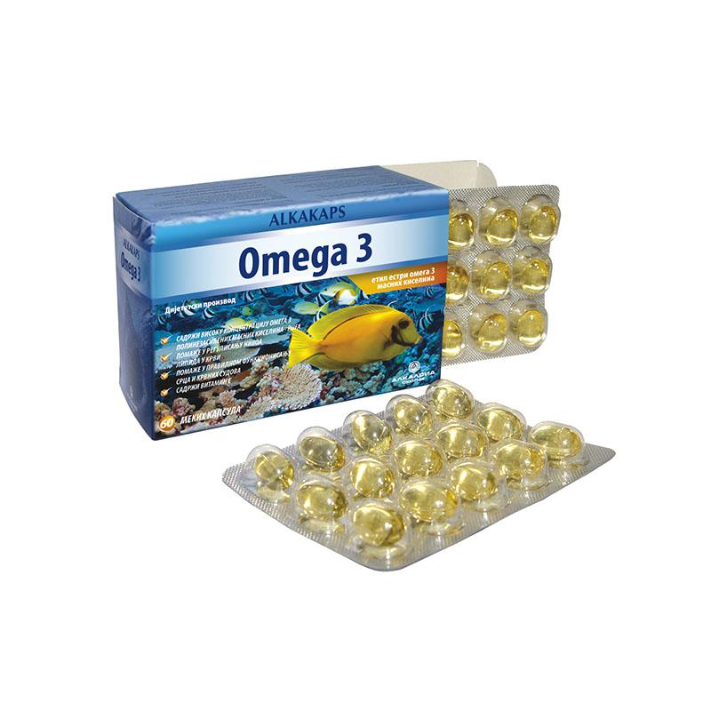 Alkakaps omega 3 500mg/5mg kapsule A 60