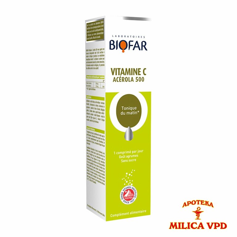 Vitamin C Acerola 500 Biofar šumeće tablete A 20