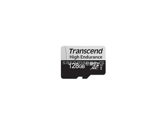 Transcend 128GB microSD w/ adapter U1, high endurance microSDXC 350V, read/write 95/45 MB/s memor...