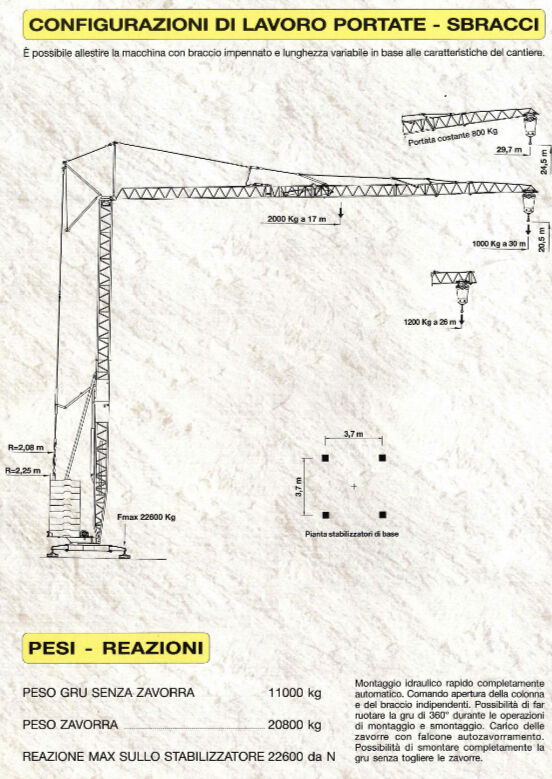 Gru Benedini B1030 toranjska dizalica