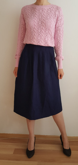 VINTAGE Teget Bukle Midi Suknja S