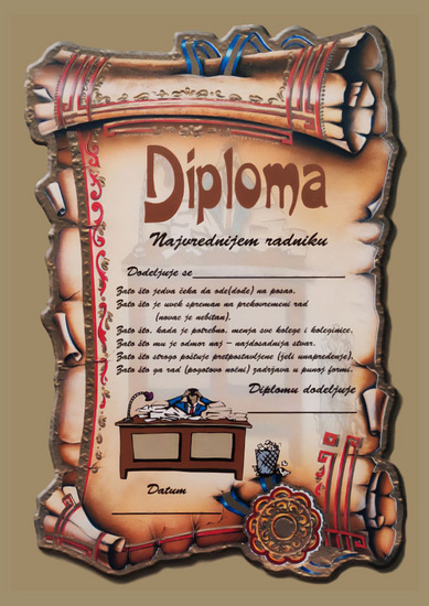 Diploma najboljem radniku