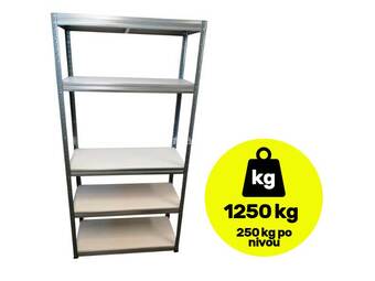 Metalna polica velike nosivosti 5x250kg 180x90x60cm