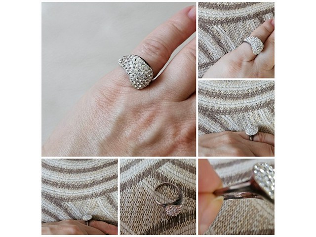 Italijanski srebrni prsten sa cirkonima