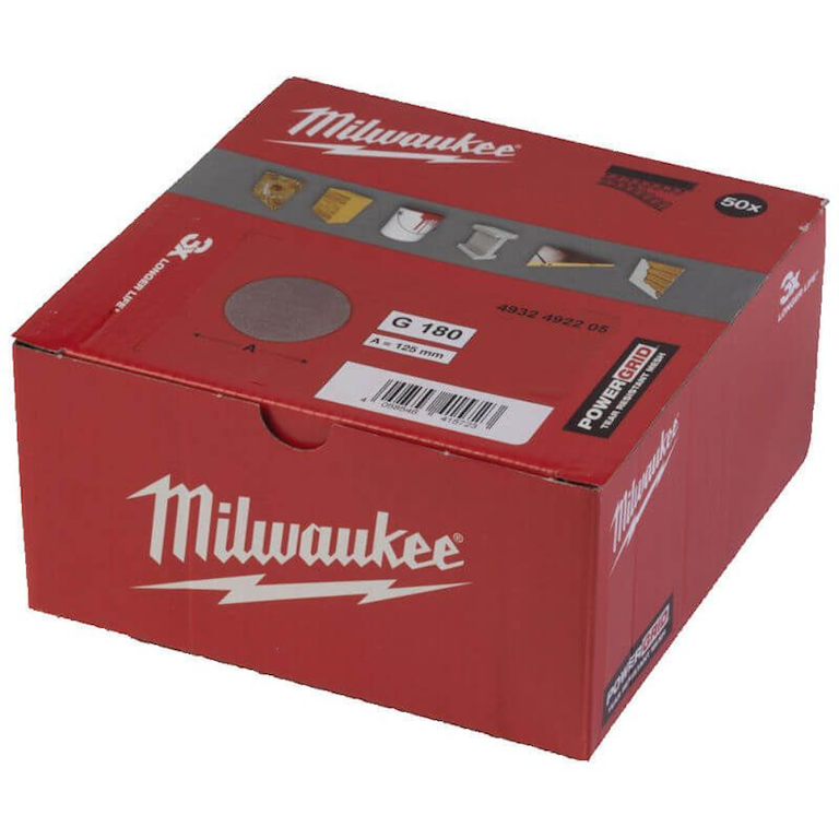 Milwaukee Okrugla brusna mreža za ekscentričnu brusilicu, 125 mm, G 180, 50 kom, 4932492205