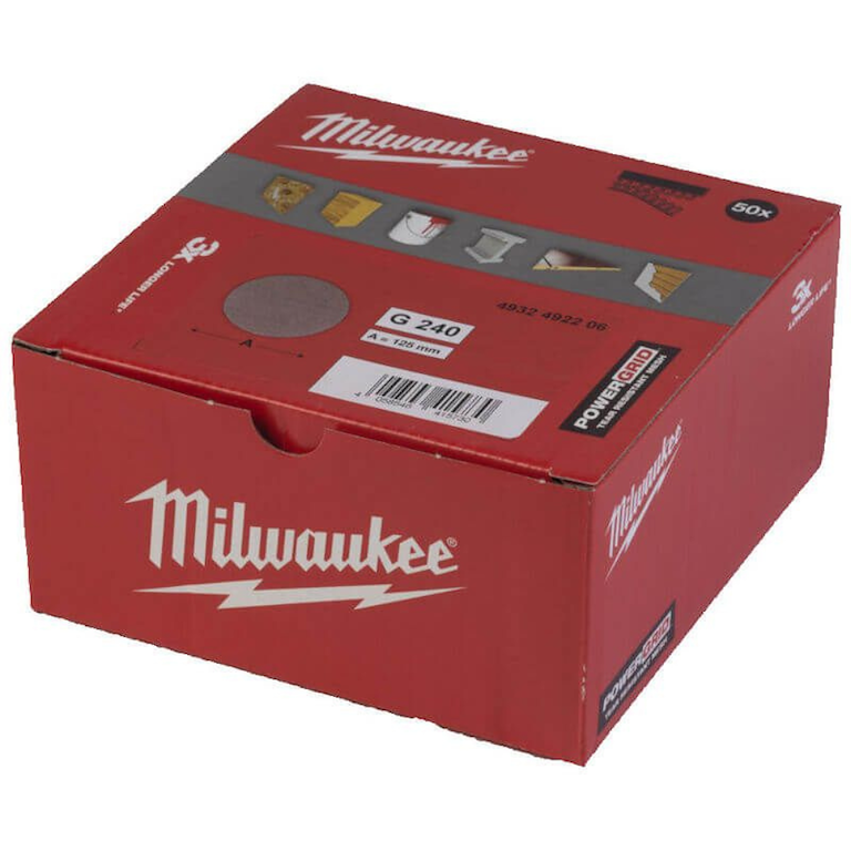 Milwaukee Okrugla brusna mreža za ekscentričnu brusilicu, 125 mm, G 240, 50 kom, 4932492206