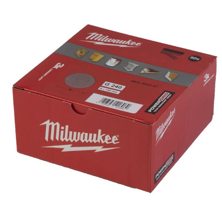 Milwaukee Okrugle brusne mreže za ekscentričnu brusilicu, 150 mm, G 240, 50 kom, 4932492241