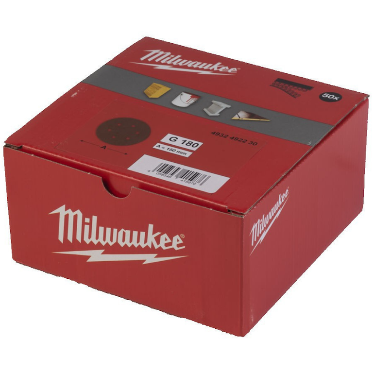 Milwaukee Okrugli brusni papiri za ekscentričnu brusilicu, 150 mm, G 180, 50 kom, 4932492230