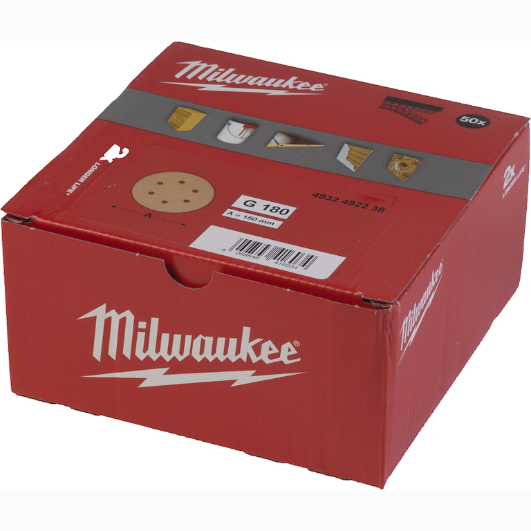 Milwaukee Okrugli HP brusni papiri za ekscentričnu brusilicu, 150 mm, G 180, 50 kom, 4932492236