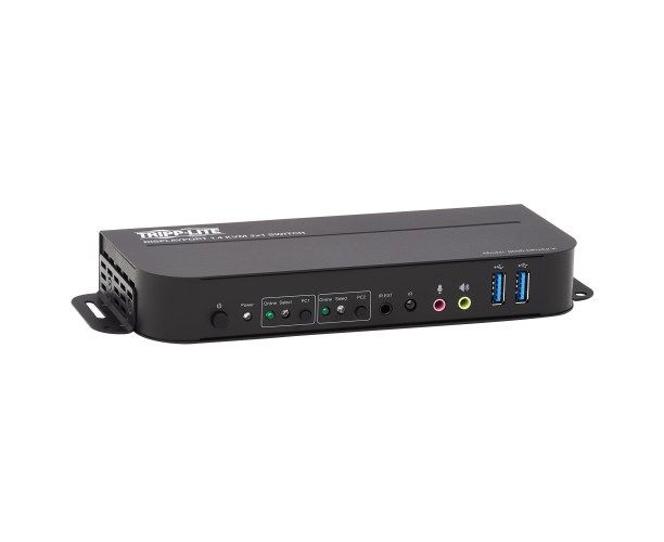 Tripp Lite 2-Port DisplayPort/USB KVM Switch 4K 60 Hz, HDR, HDCP 2.2, IR, DP 1.4, USB Sharing, USB 3.0 Cables