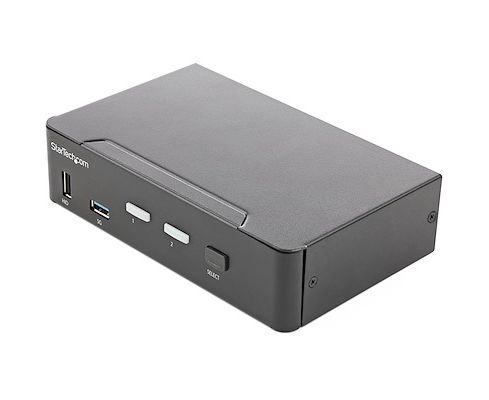Startech 2 Port HDMI KVM Switch with 2 Port USB 3.0 Hub 5Gbps - Hotkey/Push Button - Ultra HD 4K 60Hz HDR10 HDMI 2.0 (3840x2160) - HDCP 2.2 - EDID, HDCP Emulation - Front Facing USB 3.0 Port - 4x ...