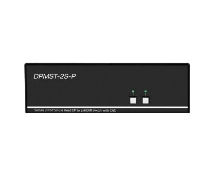 SmartAVI 2-Port single-head DP to 2xHDMI Secure KVM w/ audio and CAC