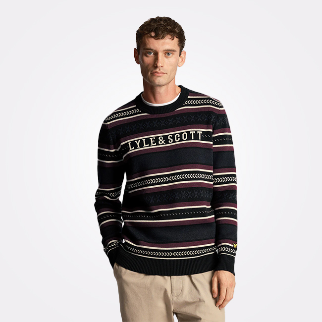 Lyle & Scott Glen Fair Isle Crew Neck Jumper