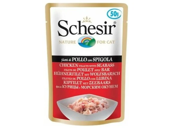 Schesir Hrana za mačke žele piletina i brancin 85g