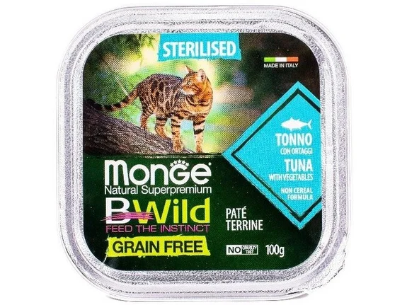 Monge Pašteta za sterilisane mačke BWild tuna i povrće 100g