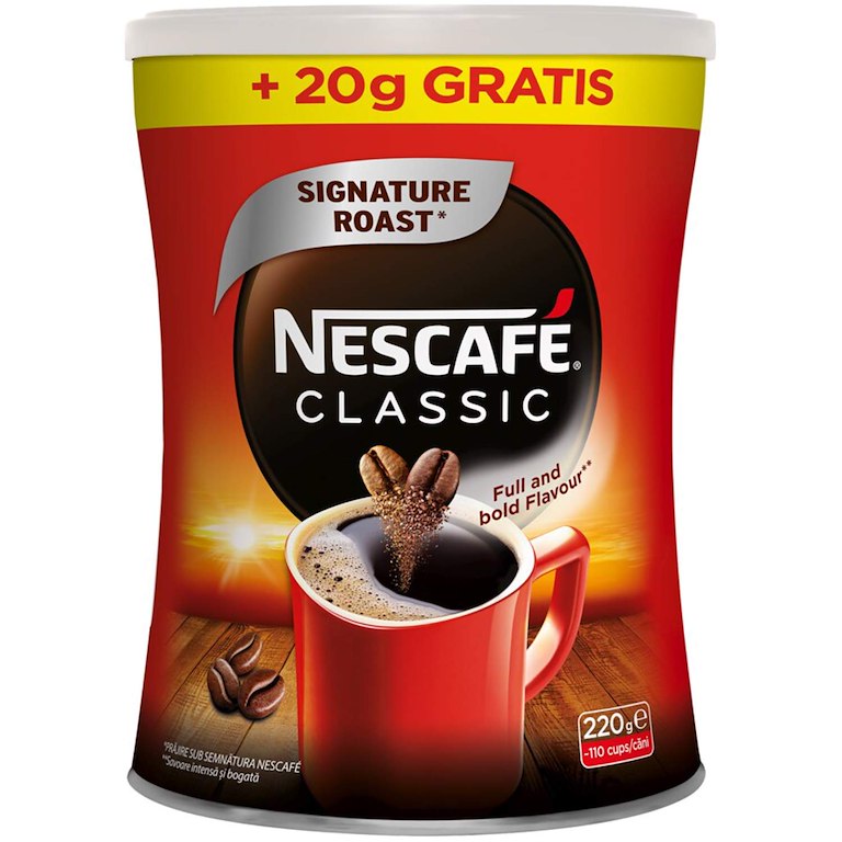 Nescafe inst classic lim 200g+20g gratis nescafe