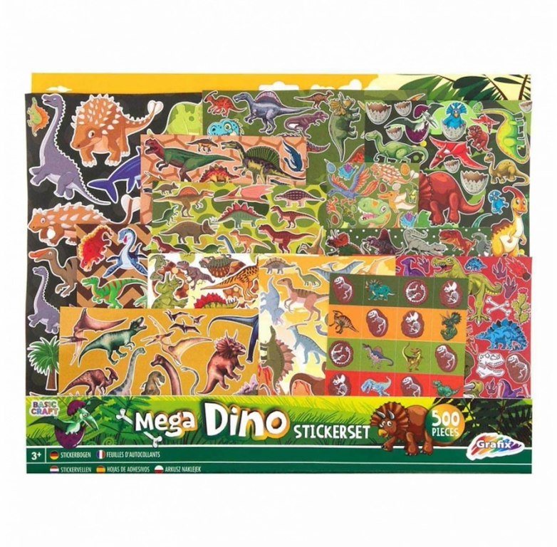 KNJIGA SA STIKERIMA DINOSAURUS 40X32 CM 500PCS 100081