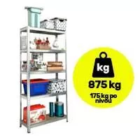 Metalna polica sa pet nivoa velike nosivosti 5x175kg 180x100x30cm