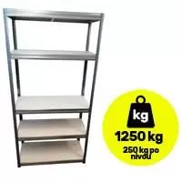 Metalna polica velike nosivosti 5x250kg 180x90x60cm