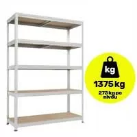 Metalna polica velike nosivosti 5x275kg 180x120x45cm