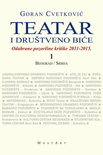 Teatar i društveno biće : odabrane pozorišne kritike 2011-2015. Knj. 1, Beograd - Srbija