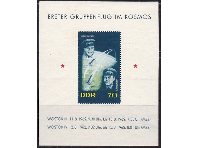 Nemačka DDR 1962 Kosmos blok čisto