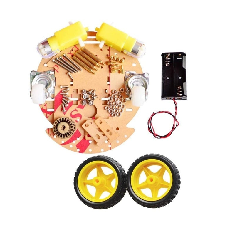 2WD Mini Round Double Deck Smart Car Chassis Kit