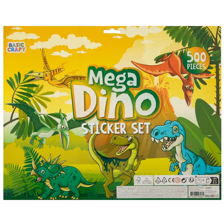 Mega set stikera Dinosaurusi 500 stikera
