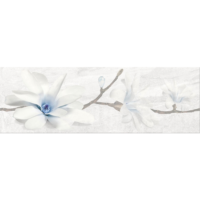 Stone Flowers Grey Inserto 25×75