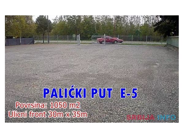 Gradjevinski plac, glavni put E-5 Subotica-Palic, 1050m2