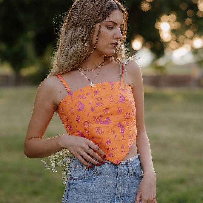 Pure Retro top Orange