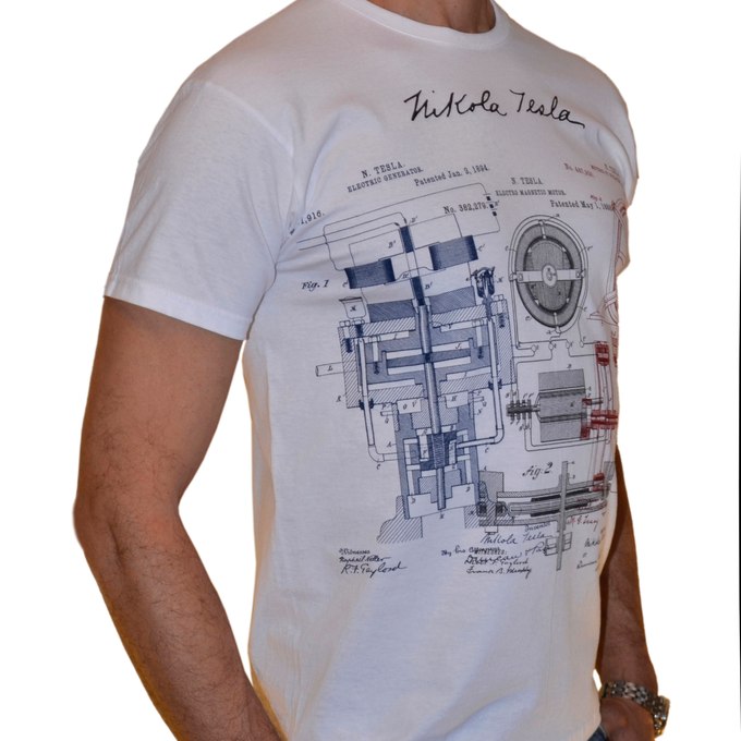 TESLA PATENTS, T-Shirt/majica, Bela