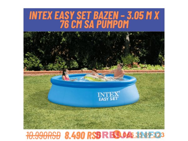 INTEX EASY SET bazen - 3.05 m x 76 cm sa pumpom
