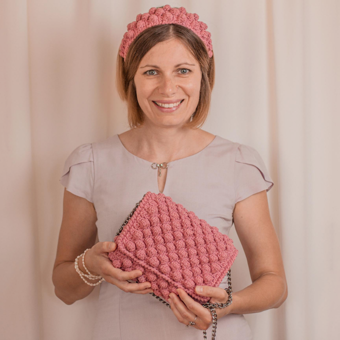 Dunja_handmade torba - Luli, puder roze