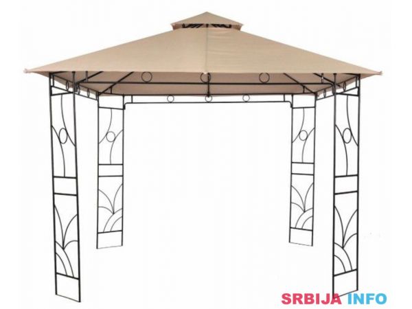 Metalna gazebo tenda Panama sa duplim krovom 3 x 3m