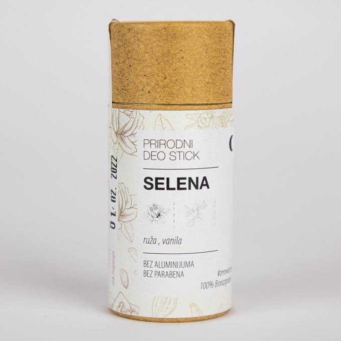 Prirodni dezodorans Selena (ruža, vanila) u kartonskoj ambalaži