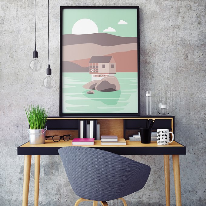 Reka Drina / kućica na Drini - Art Print