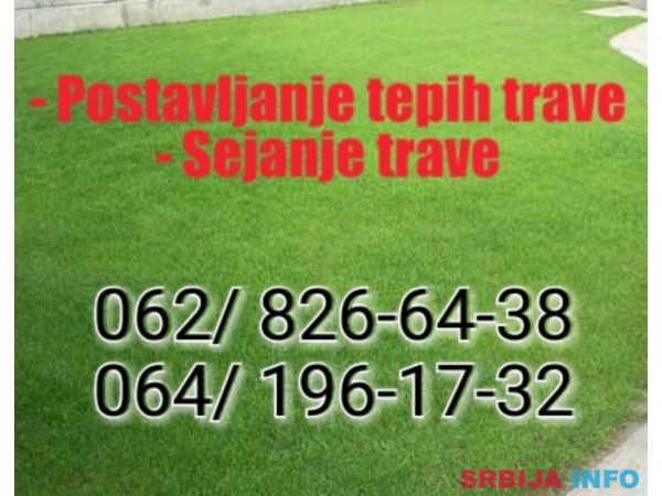 Sejanje trave - Postavljanje tepih trave