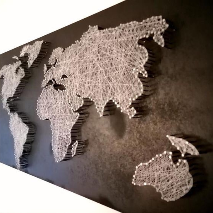 String art mapa sveta