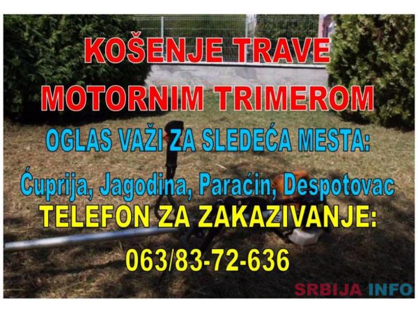 Košenje trave motornim trimerom