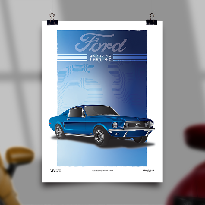 Ford Mustang GT 1968 30x40