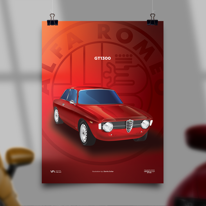 Poster Alfa Romeo GT1300 Junior 30x40