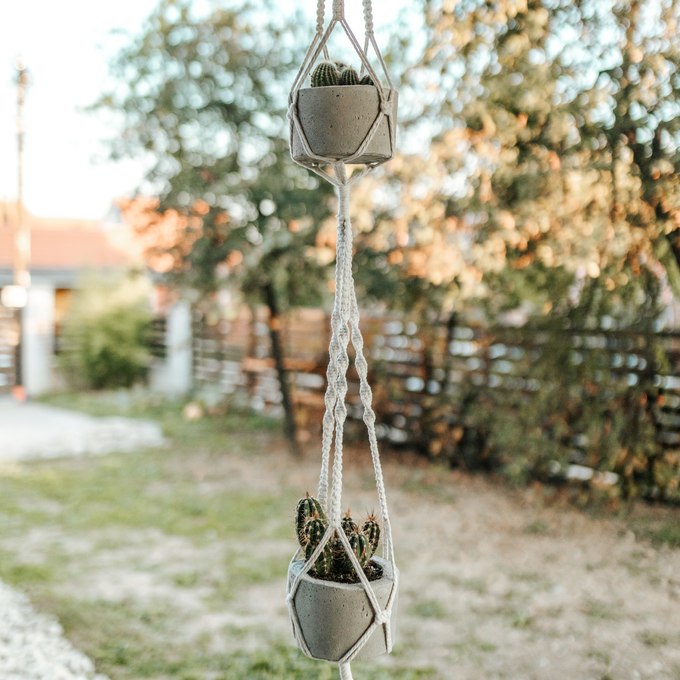 Macrame double plant hanger MAC MACRAME