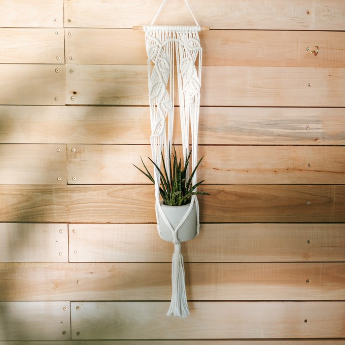 Macrame plant hanger - branch