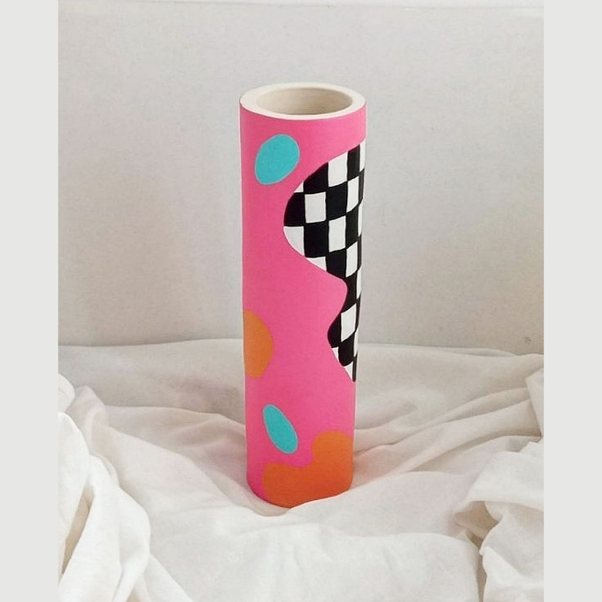 Pink Checker Vase