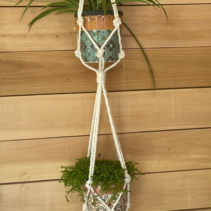 Plant hanger double pot Mac Macrame