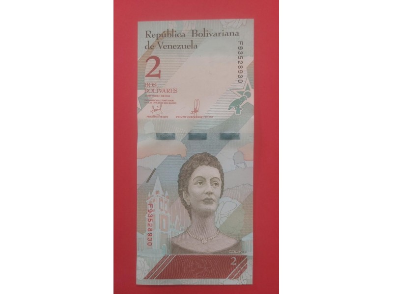 2 bolivares 2018 god Venecuela UNC